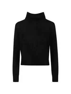 BEYOU Roll-neck Knitted Sweater - Black