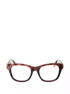 Missoni Zigzag-print Rectangle-frame Glasses - Red