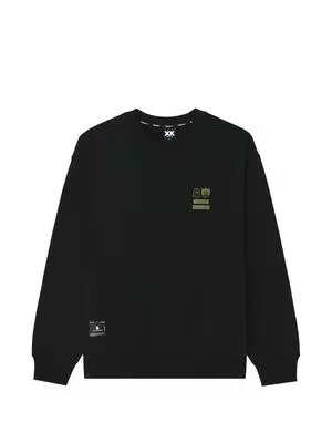 FINGERCROXX Patch-detail Crew-neck Sweater - Black