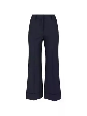 Incotex Pressed-crease Turn-up Cuff Trousers - Blue