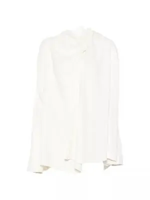 TOTEME Draped Long-sleeve Blouse - Neutrals