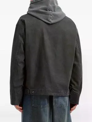Izzue Contrast-collar Logo-embroidered Jacket