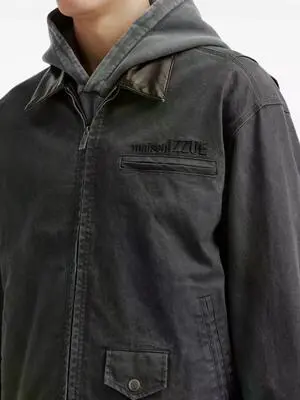 Izzue Contrast-collar Logo-embroidered Jacket