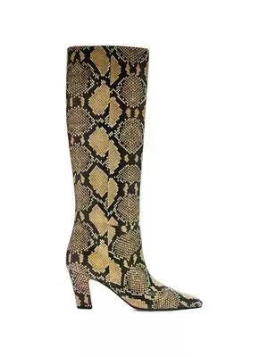 AeydĒ Silva Snake-effect Knee-high Boots - Neutrals