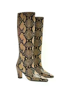 AeydĒ Silva Snake-effect Knee-high Boots