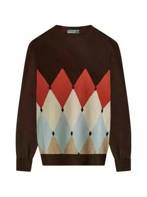 BALLANTYNE Argyle-intarsia Cashmere Sweater - Brown