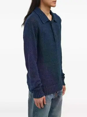 SUNFLOWER Button-fastening Long-sleeve Sweater - Blue