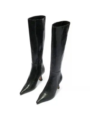 AeydĒ Vina Snakeskin-effect Boots - Green