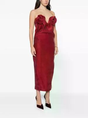 Magda Butrym Flower-detail Strapless Midi Dress