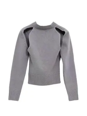 JULIE KEGELS Shrunken Cut-out V-neck Sweater