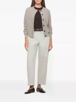 PANICALE Shiny Sequin-embellished Ribbed Cardigan