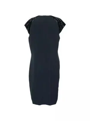 Ralph Lauren Embellished Cap-sleeve Shift Midi Dress