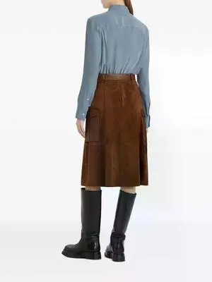 Ports 1961 Belted Cargo Midi Skirt