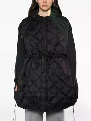 Taion Quilted Hooded Coat - Black