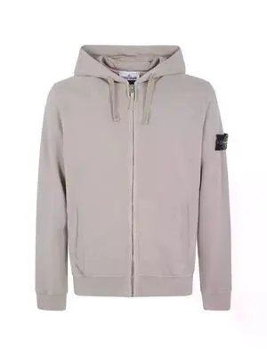 Stone Island Logo-patch Zip-up Hoodie - Neutrals