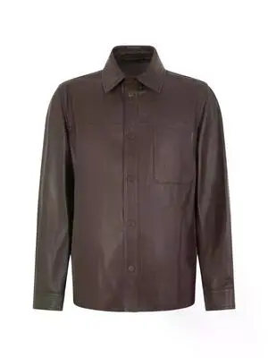 SLOWEAR Montedoro Chest-pocket Leather Jacket - Brown