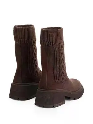JIMMY CHOO Tamia Cable-knit Panel Boots