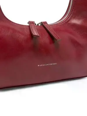 MARGESHERWOOD Logo-print Leather Shoulder Bag - Red