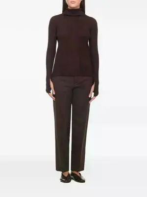 PANICALE Ribbed-knit Roll-neck Sweater - Brown