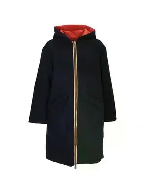 K-WAY Shala Hooded Reversible Coat - Blue