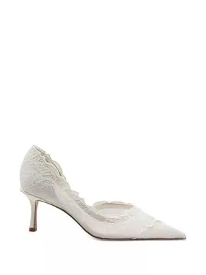 JIMMY CHOO Faiz Pump 65 Ivory Lace Pumps - Neutrals