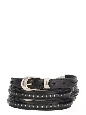 Our Legacy Studded Leather Belt - Black