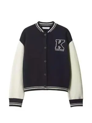 Maison Kitsuné Logo-embroidered Colour-block Bomber Jacket - Blue