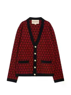 Valentino Garavani Vlogo Monogram Cardigan - Red