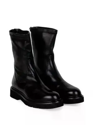 GUGLIELMO ROTTA Rear-zip Leather Boots - Black