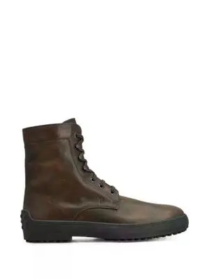 TOD'S Winter Gommino Ankle Boots In Leather - Brown
