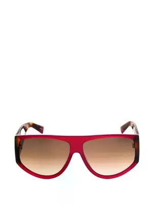 Missoni Tortoiseshell-effect Geometric-frame Sunglasses - Red