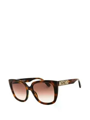 Moschino Tortoiseshell-effect Logo-plaque Sunglasses - Brown