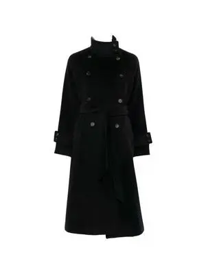 Tagliatore Henryka Double-breasted Belted Coat - Black