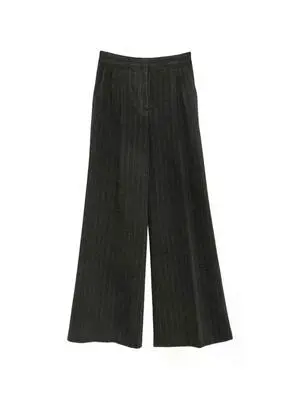 VIA MASINI 80 Pinstripe Wide-leg Trousers - Grey