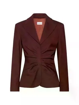Marella Ruched Single-breasted Blazer - Red