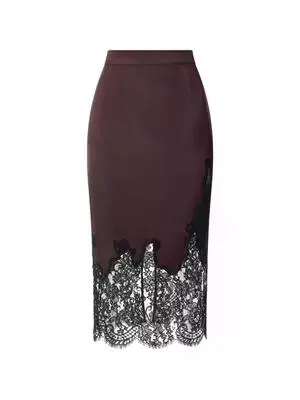 IL VOLO Eva Lace-trimmed Silk Skirt