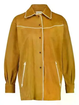 PAULA Narcisa Suede Embroidered Shirt - Neutrals