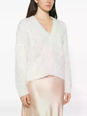 Fabiana Filippi Sequin-embellished Cable-knit Cardigan