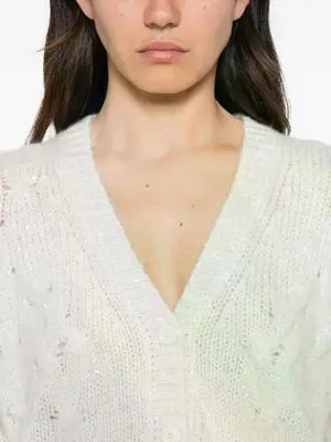 Fabiana Filippi Sequin-embellished Cable-knit Cardigan