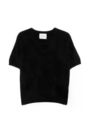 LISA YANG Lovisa V-neck Short-sleeve Sweater