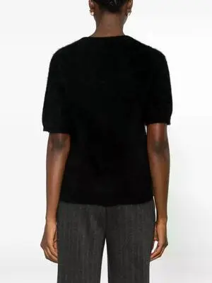 LISA YANG Lovisa V-neck Short-sleeve Sweater