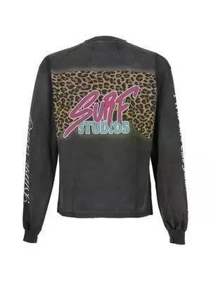 JUN/NAKAYAMA Leopard-print Graphic-print T-shirt