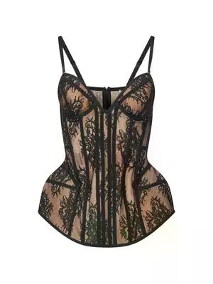 Giuseppe Di Morabito Lace-panelled Peplum Top - Black