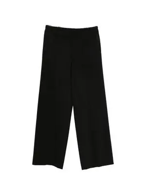 VIA MASINI 80 Elasticated-waist Wide-leg Trousers - Black