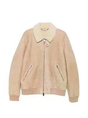 Canali Shearling-collar Leather Jacket - Neutrals