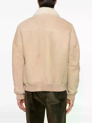 Canali Shearling-collar Leather Jacket