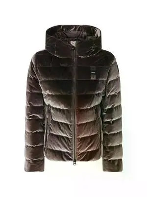 BLAUER. Quilted Velvet-effect Jacket - Brown