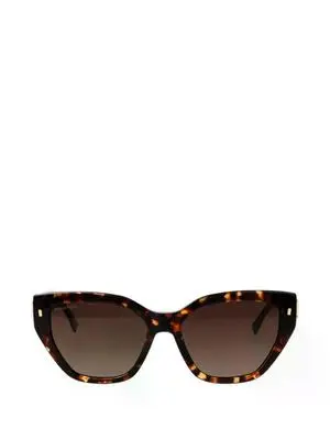 Dsquared2 Tortoiseshell-effect Geometric-frame Sunglasses - Brown