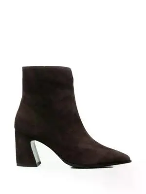 BRUNO PREMI Suede-finish Pointed-toe Ankle Boots - Brown