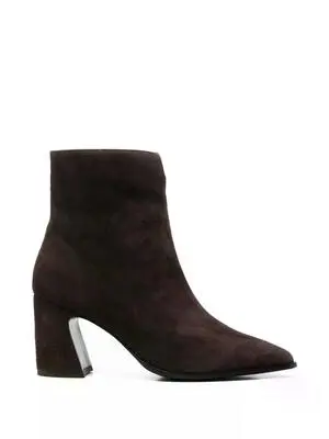 BRUNO PREMI Suede-finish Pointed-toe Ankle Boots - Brown